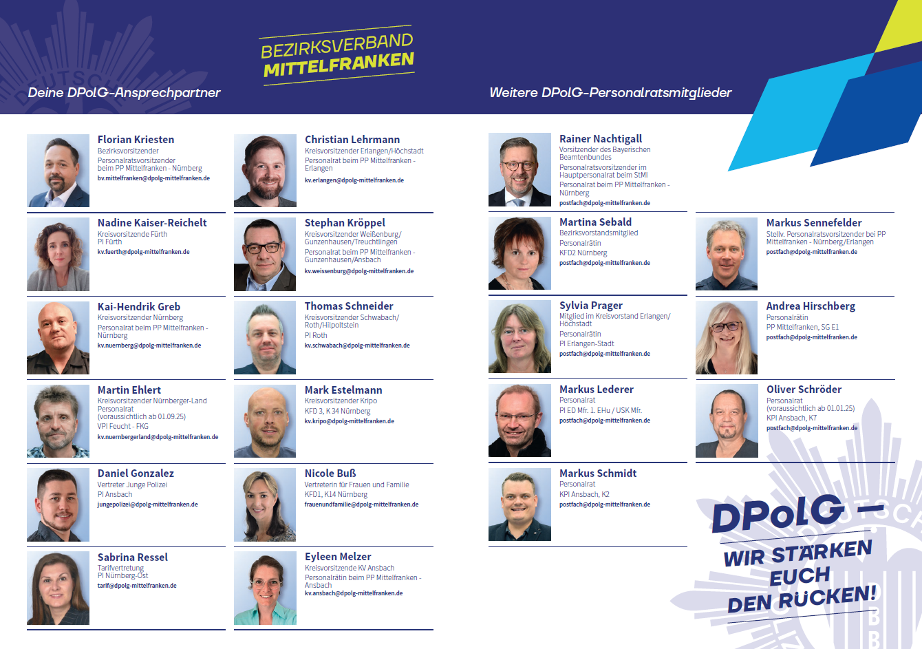 Ansprechpartner der DPolG Mittelfranken